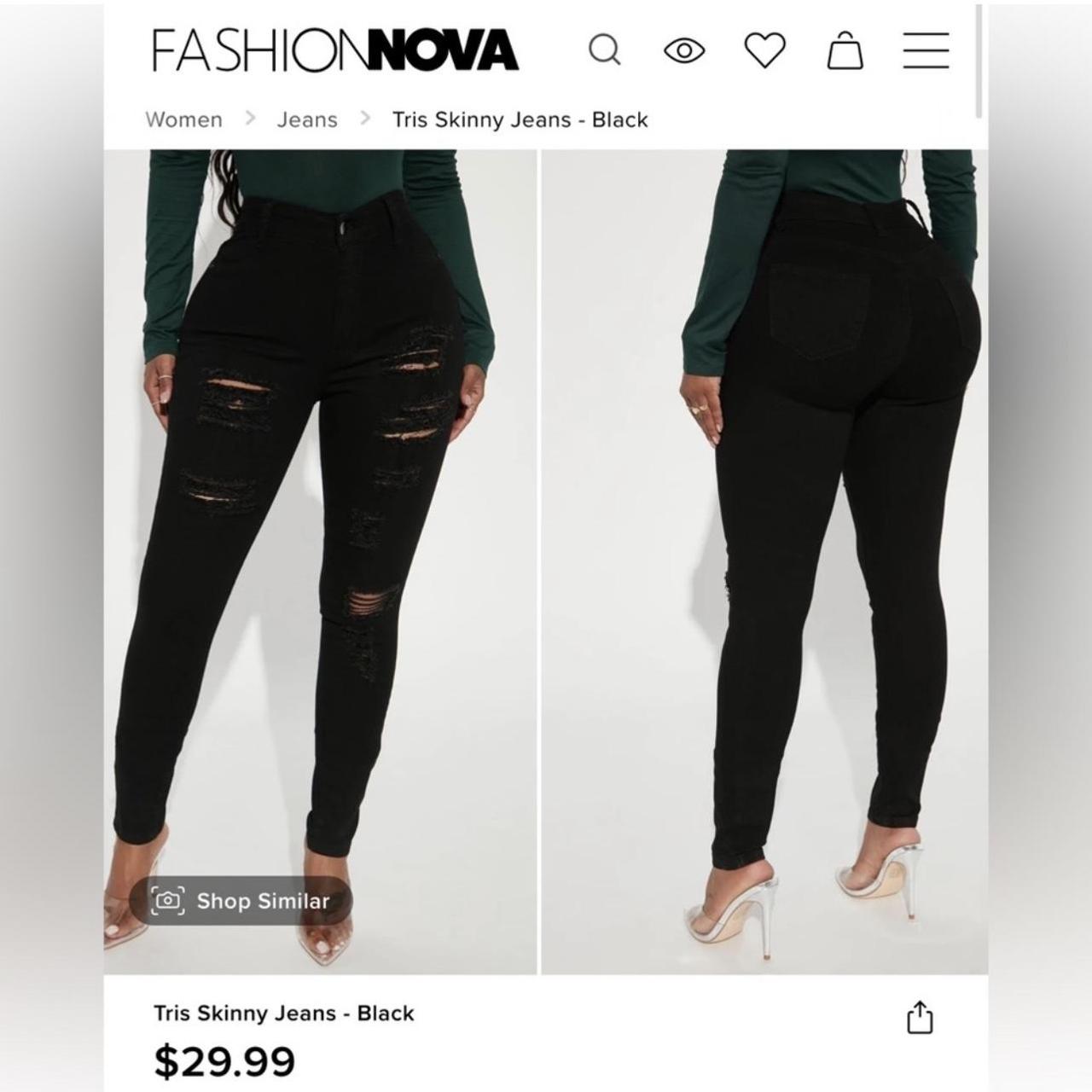 Fashion Nova ripped skinny jeans. Only worn a couple... - Depop