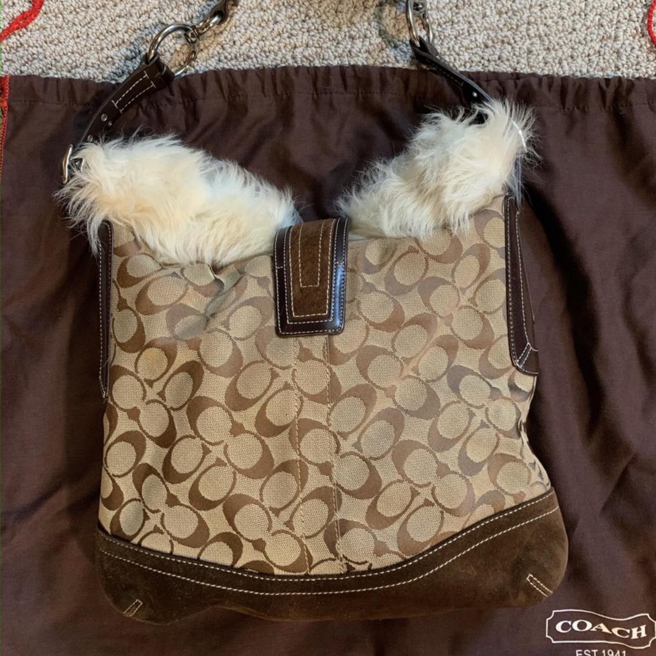 2000s y2k shearling coach purse 2000s limited... - Depop