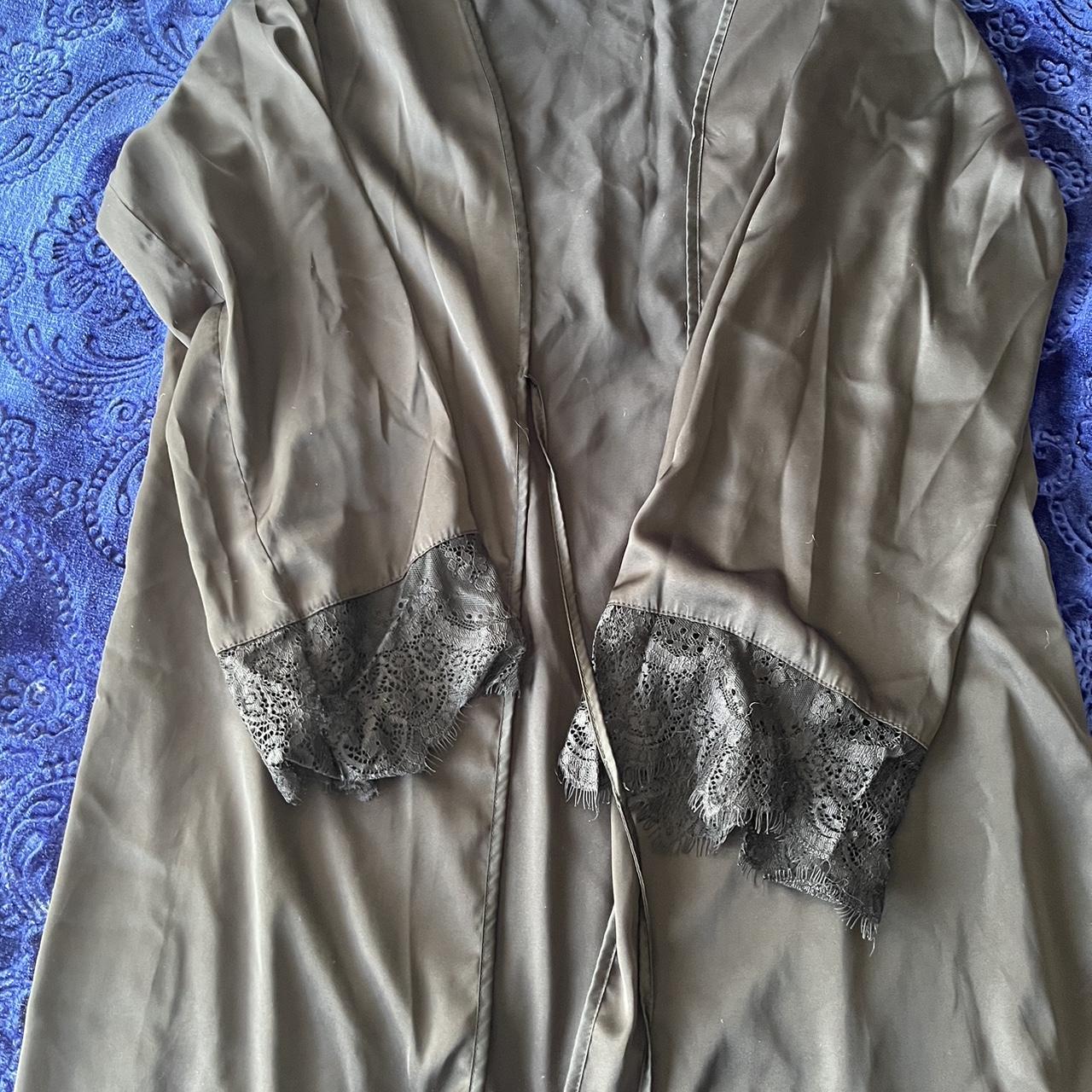 True 1960s vintage black silk sleepwear robe. The... - Depop