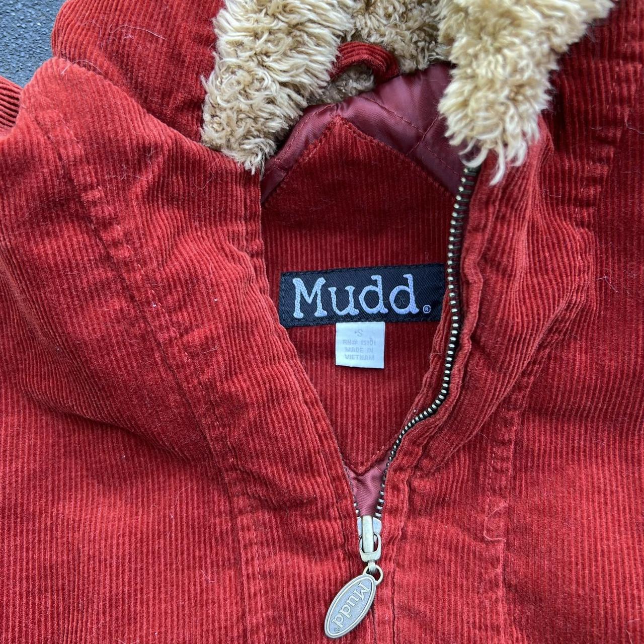 Vintage red corduroy mudd fur jacket in perfect... - Depop