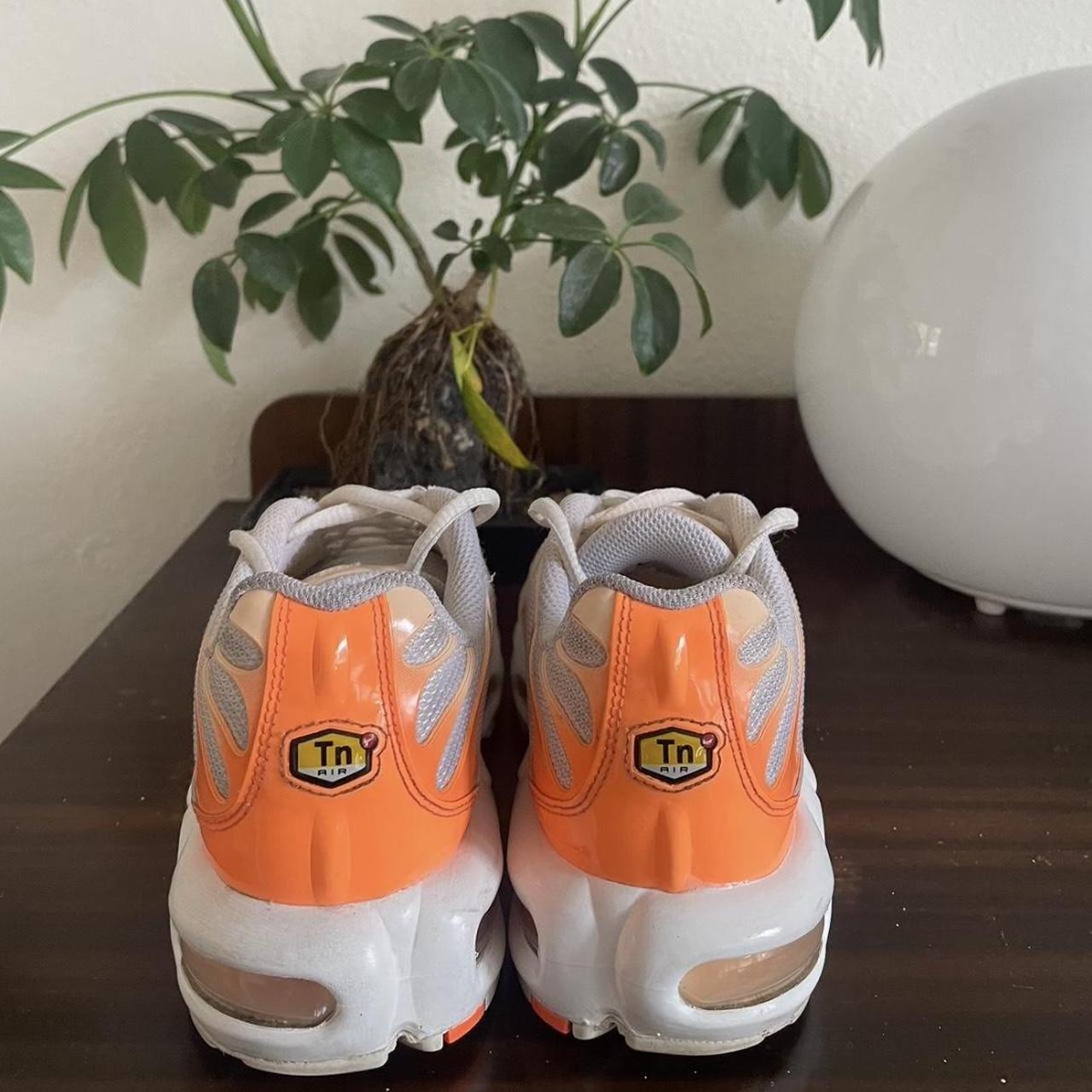 Nike Air Max TN trainers in white and orange warn a... - Depop