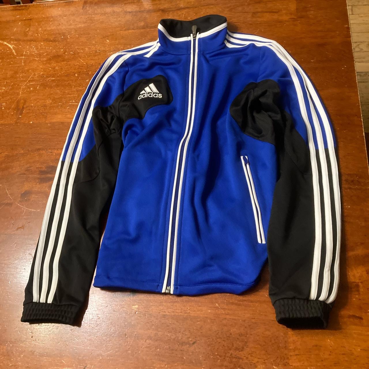 Adidas Blue and Black Jacket | Depop