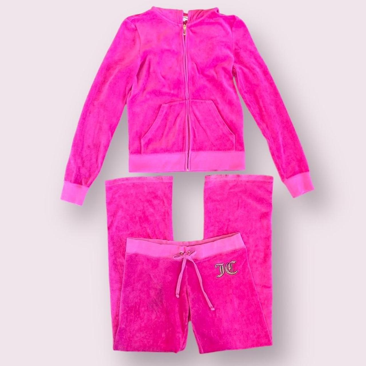 Juicy Couture Pink tracksuit set there is a blue... - Depop
