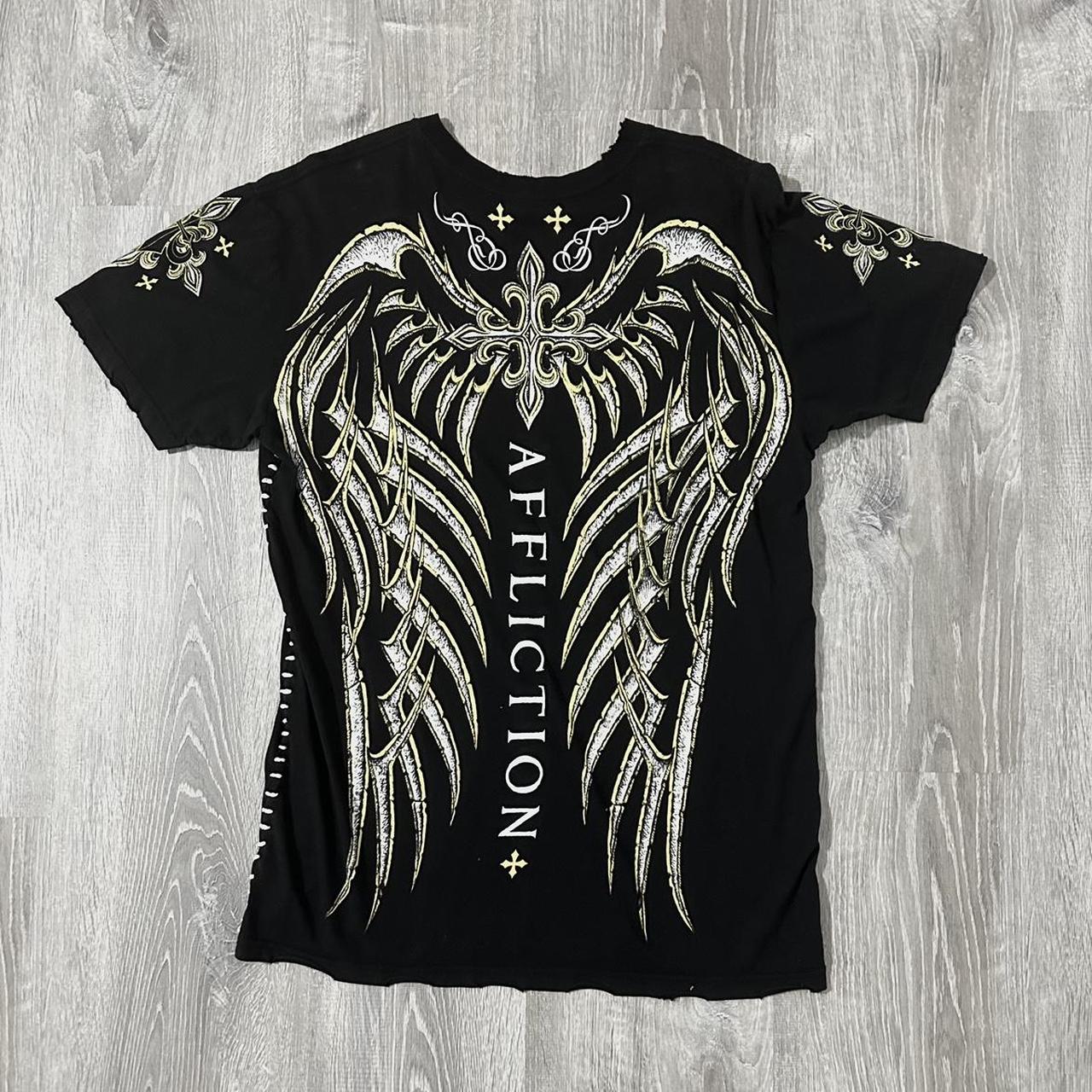 Affliction grunge cross and wings... - Depop