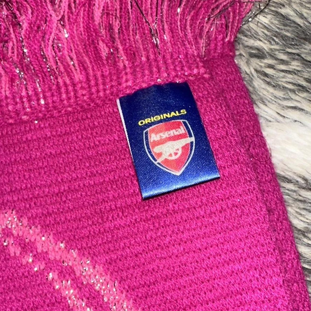 Arsenal FC pink and white scarf official merchandise... - Depop