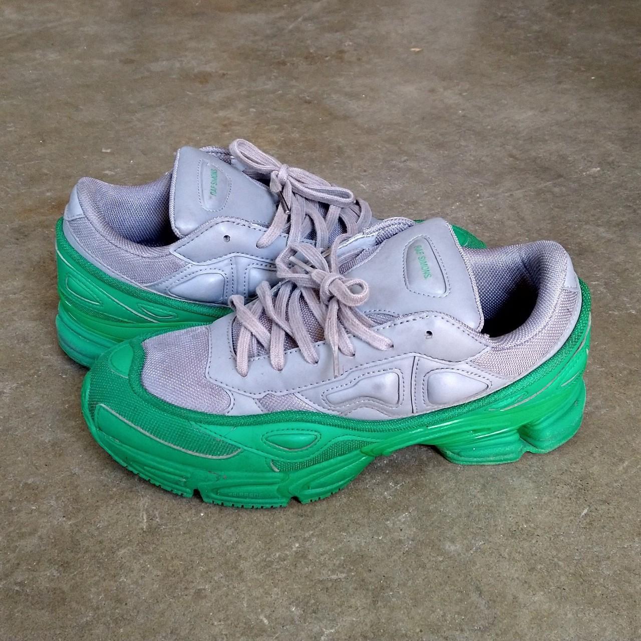 Raf Simons Men's Grey and Green Trainers | Depop