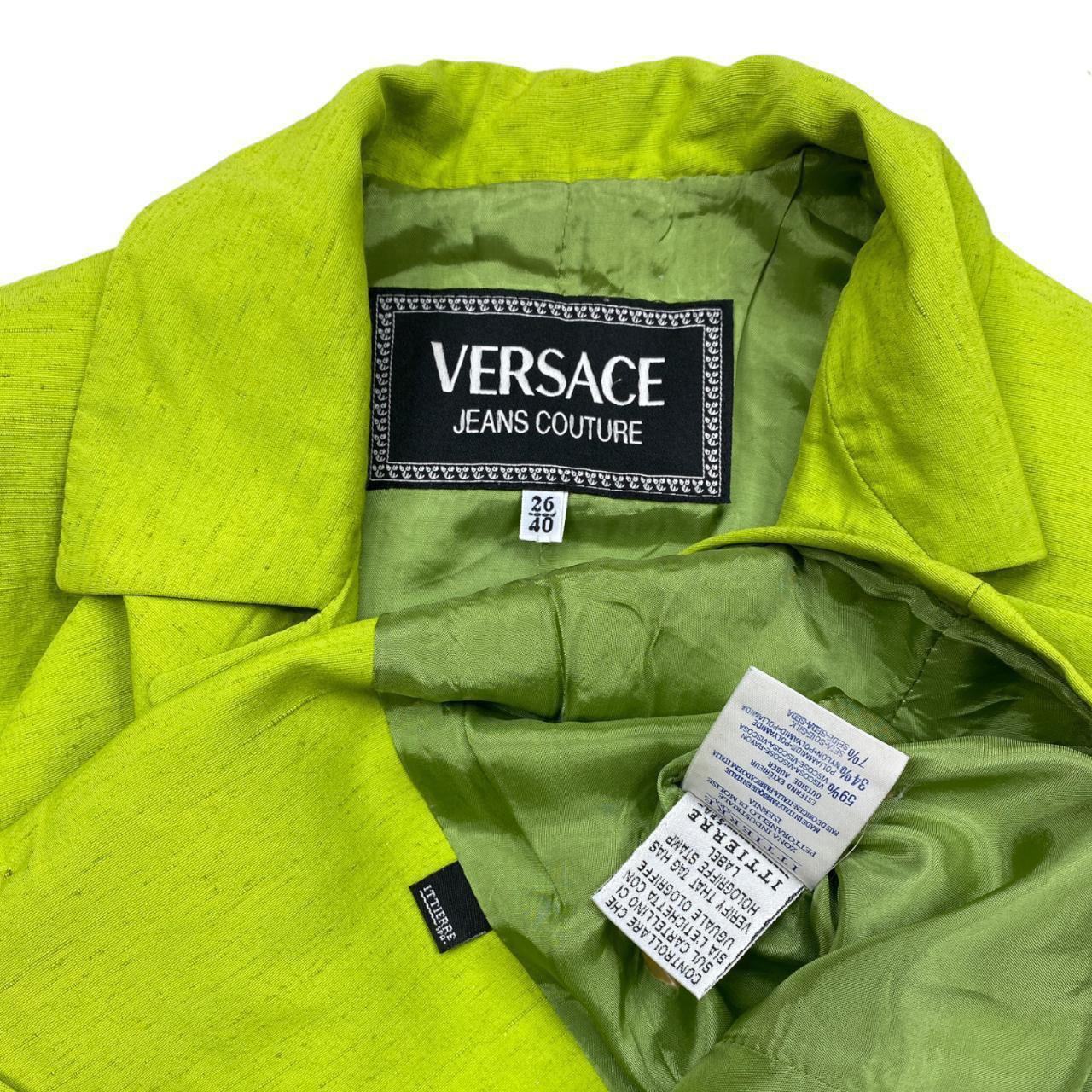 Versace Jacket Vintage Lime Green... - Depop