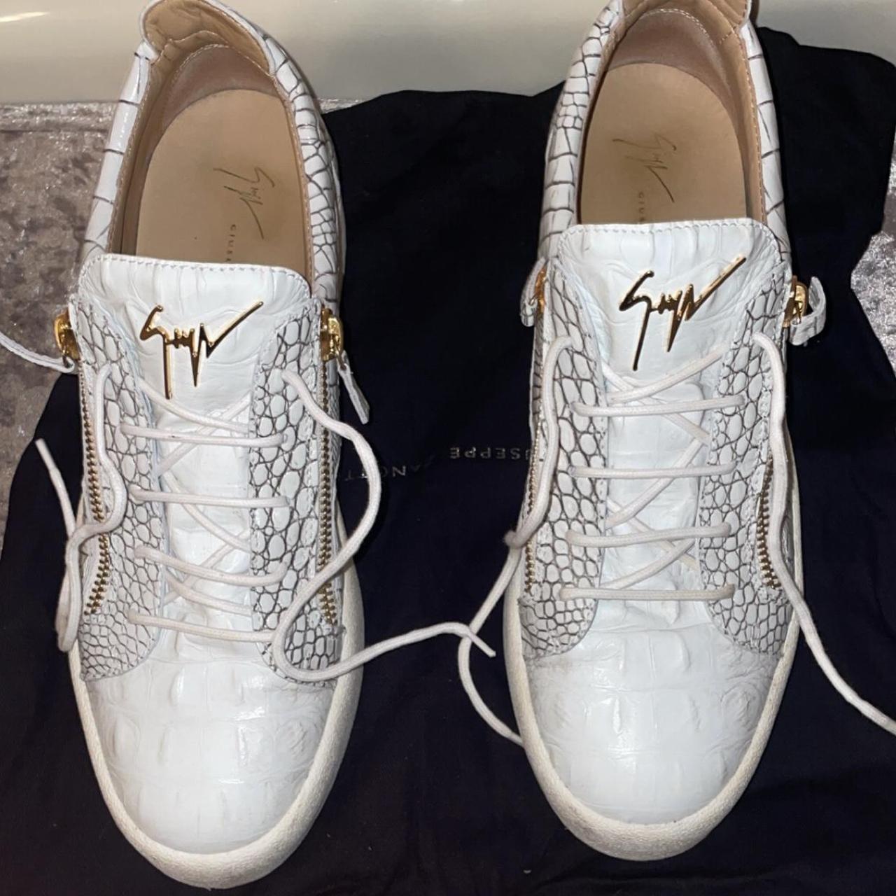 Men’s white and gold guiseppe Zannotti trainers uk... - Depop