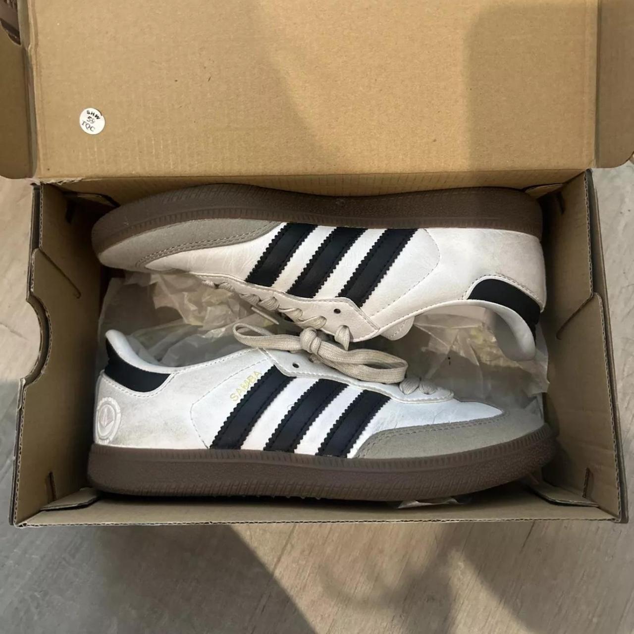 Size 6 - Adidas Samba OG Low White Black Gum - Depop