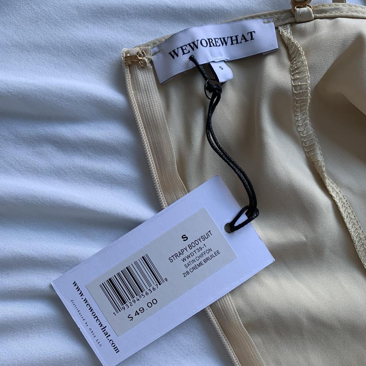 New with tags Weworewhat cream strapy bodysuit Size... - Depop