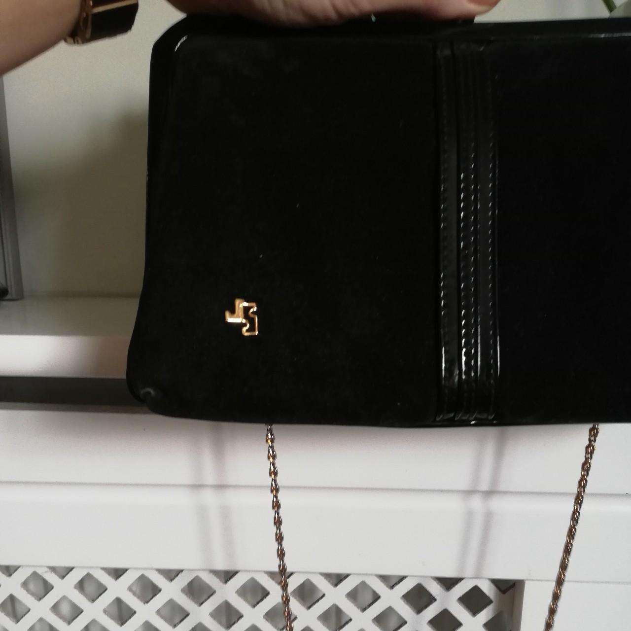 Jane Shilton Women's Black and Gold Bag | Depop