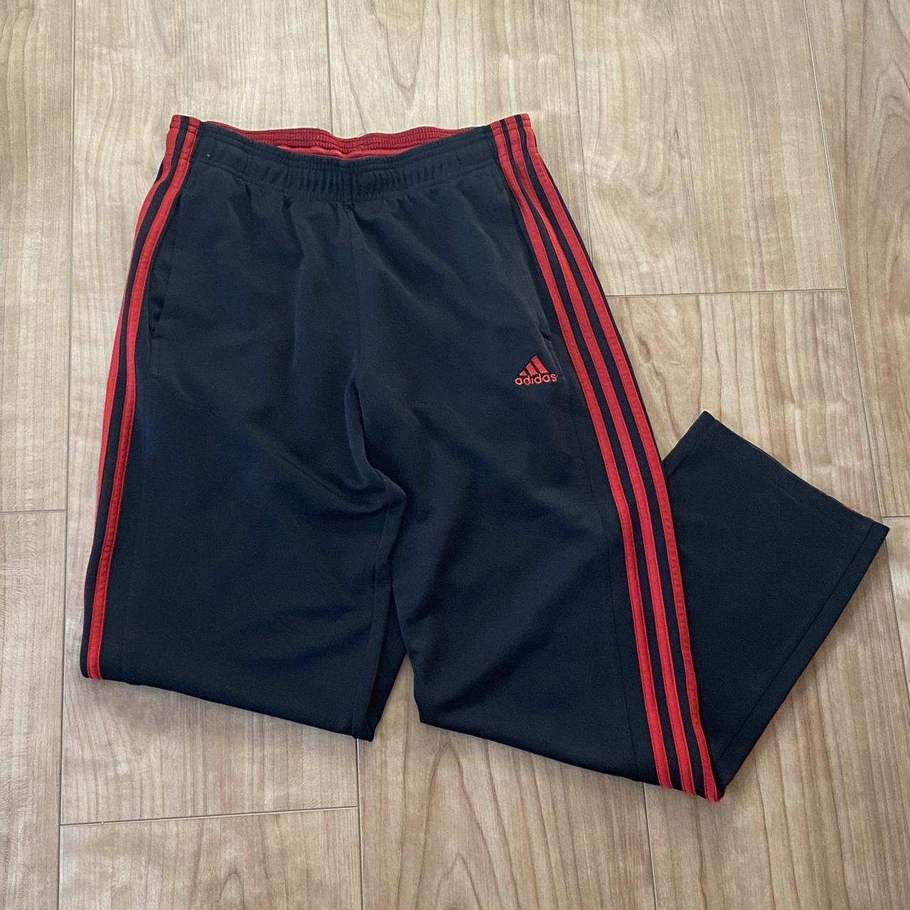 Black and red men's adidas pants - Depop