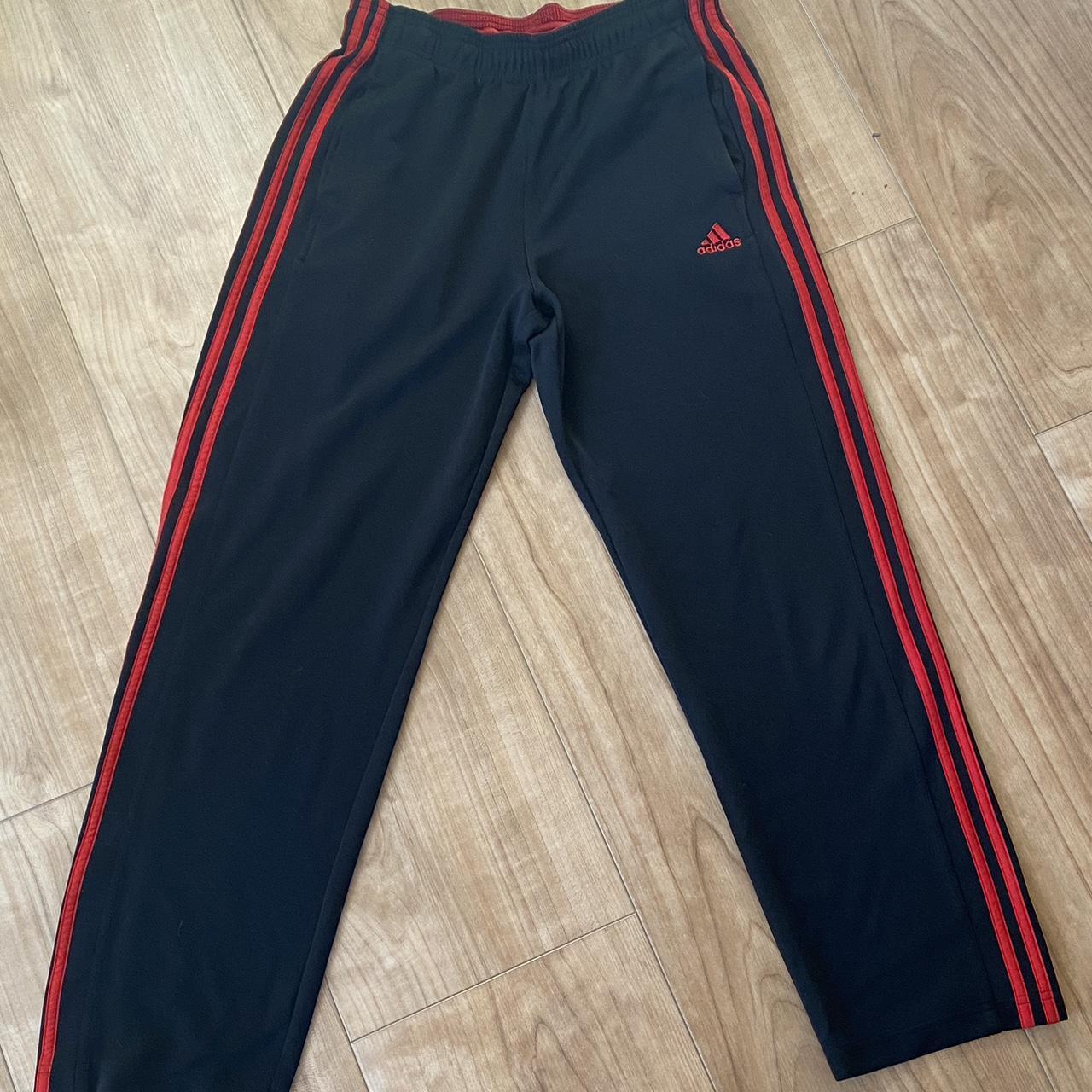 Black and red men's adidas pants - Depop