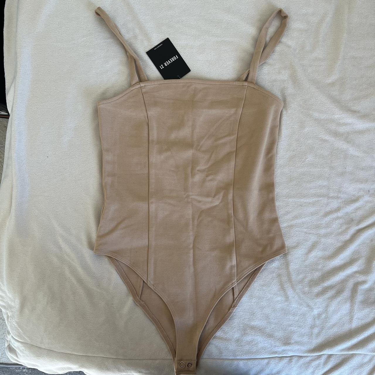 Forever 21 Women's Tan Bodysuit | Depop