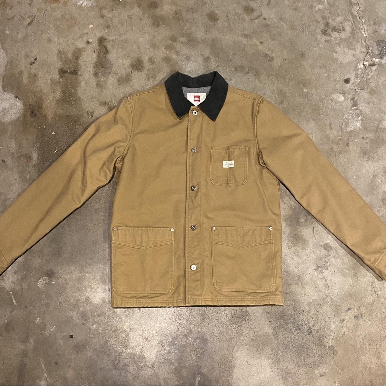 Tan Quicksilver work jacket with fleece lined... - Depop