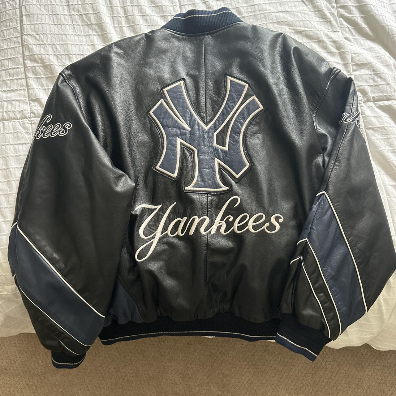 XL Men’s Vintage New York Yankees Leather Bomber... - Depop