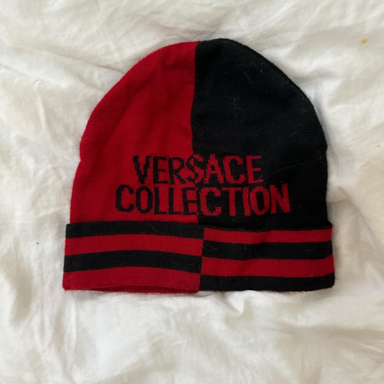 Versace Men's Black and Red Hat | Depop