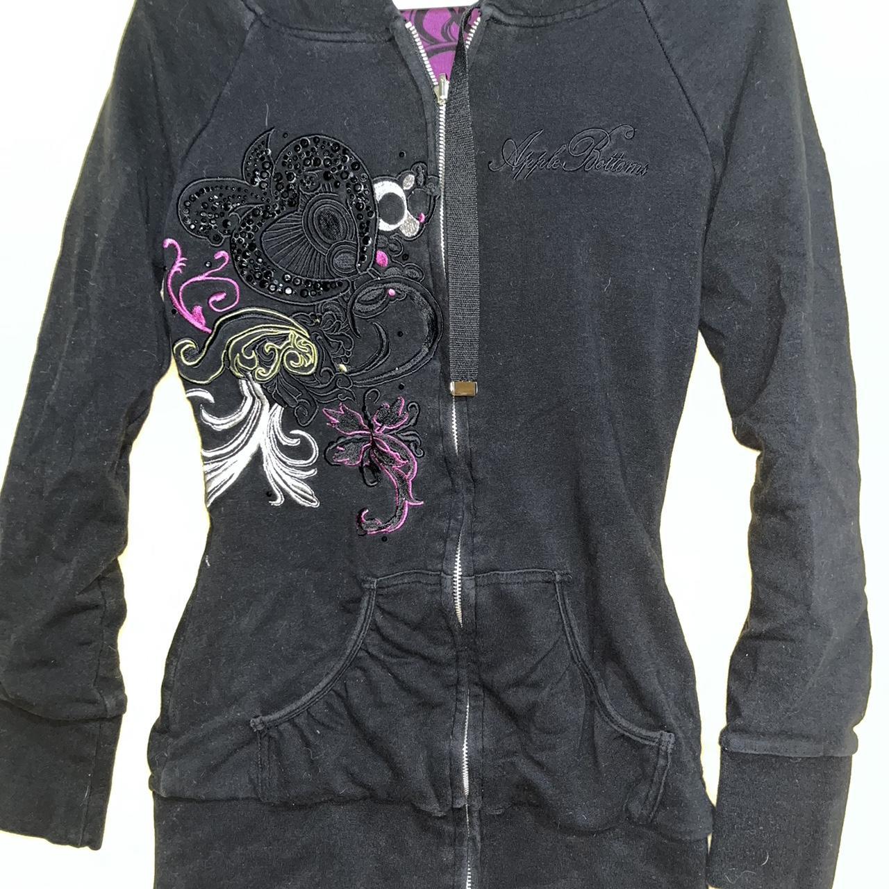 Apple Bottoms Women's Purple and Black Jacket | Depop