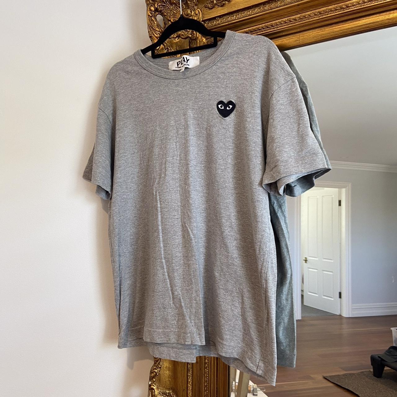 Comme des garçons CDG PLAY BASIC TSHIRT - GREY... - Depop