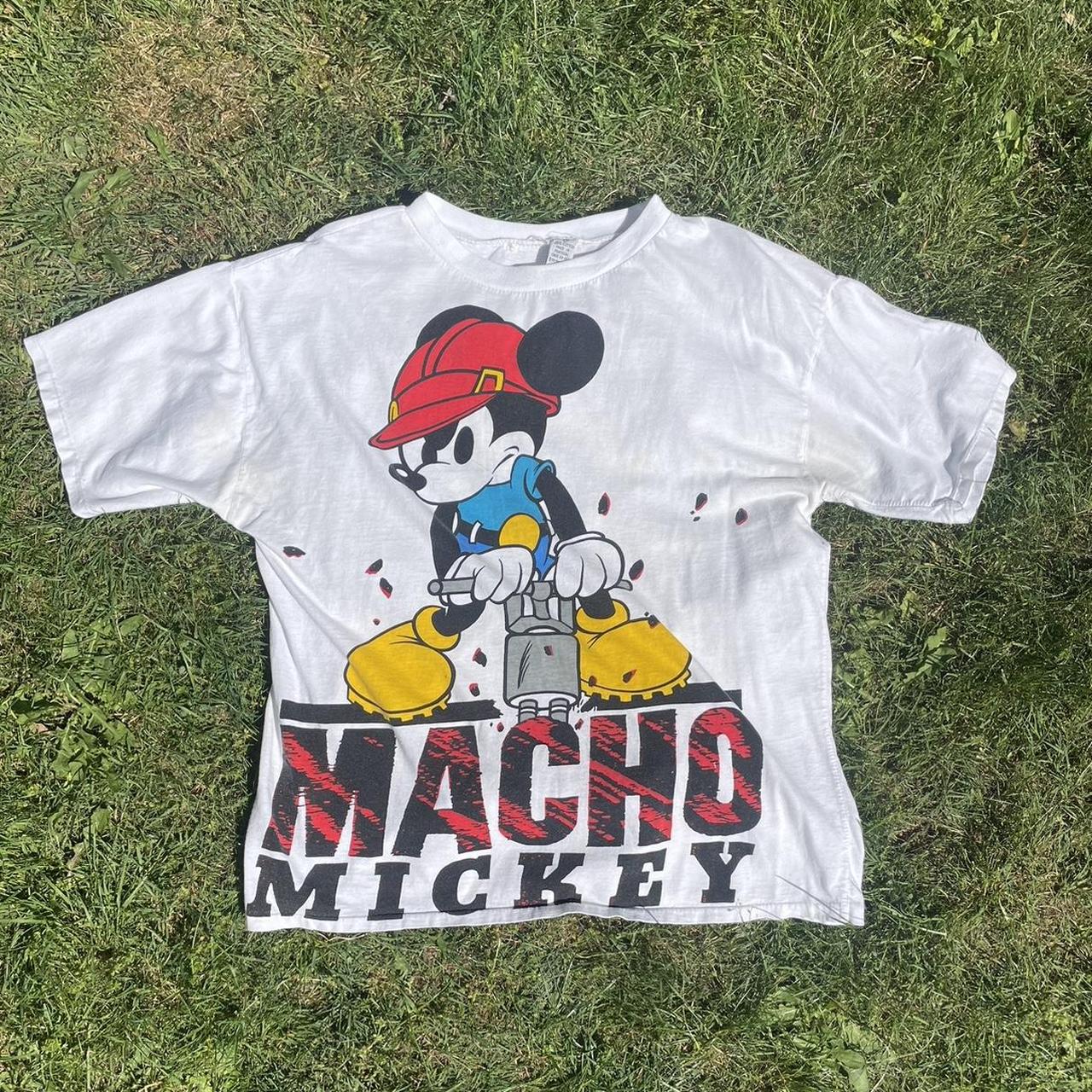 Vintage 80s Single Stitched Macho Mickey Mouse Tee... - Depop