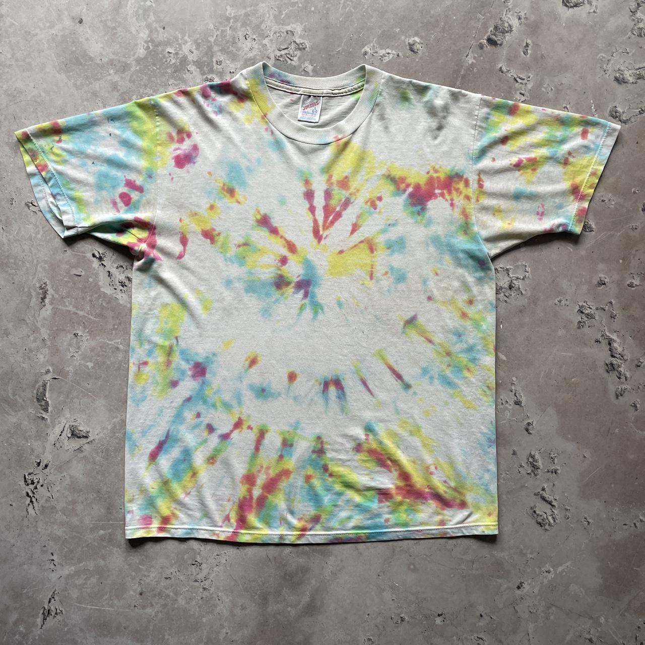 VINTAGE SINGLE STITCH TIE DYE BLANK T-SHIRT JERZEES... - Depop