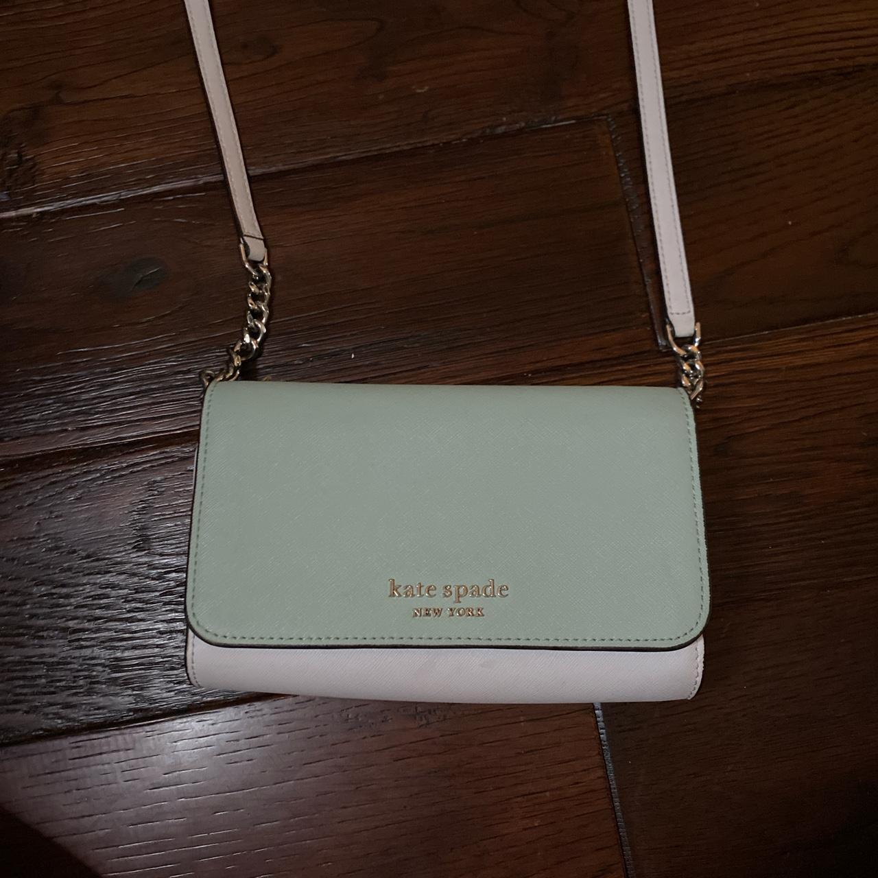 Kate Spade New York Women's White and Blue Bag | Depop