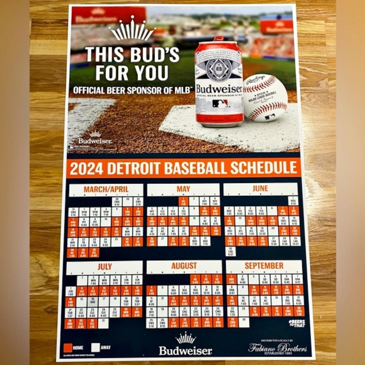 This Budweiser 2024 Detroit Tigers Baseball Schedule... - Depop
