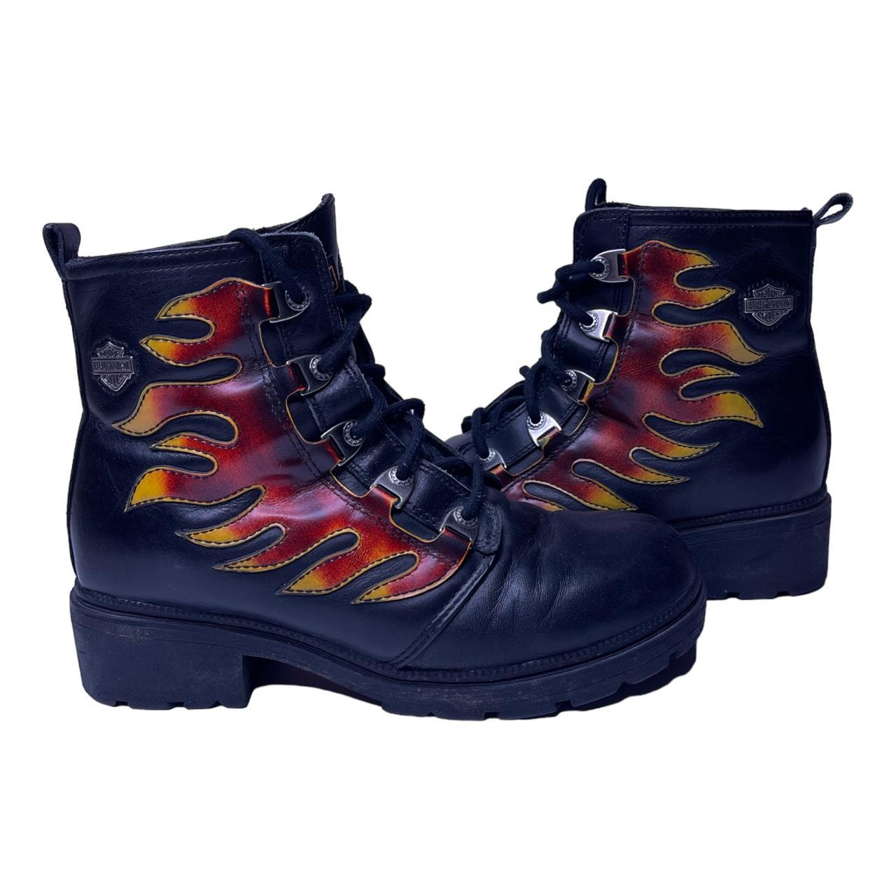Harley Davidson vintage flame boots , these just... - Depop