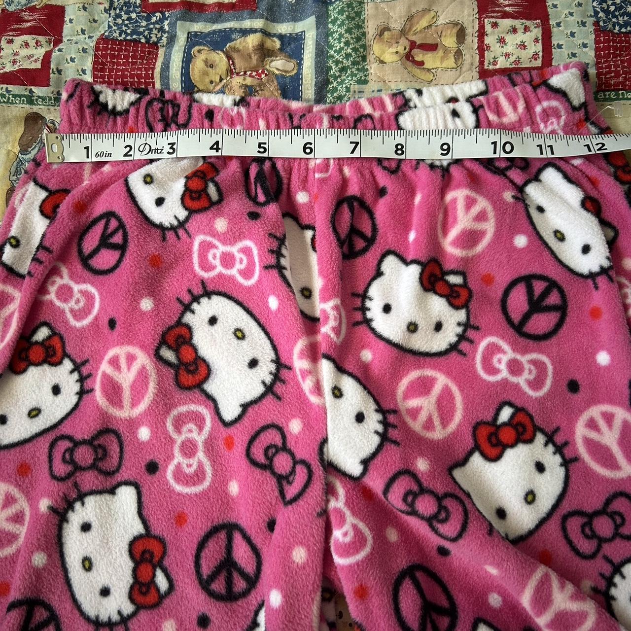 Pink hello kitty pj pants in a size kids large brand... - Depop