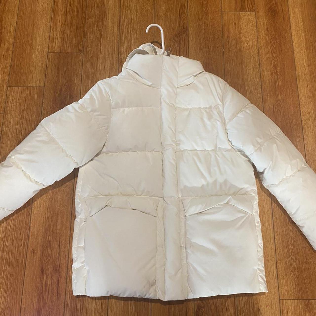 Mango Cream Puffer Jacket Originally bought in... - Depop