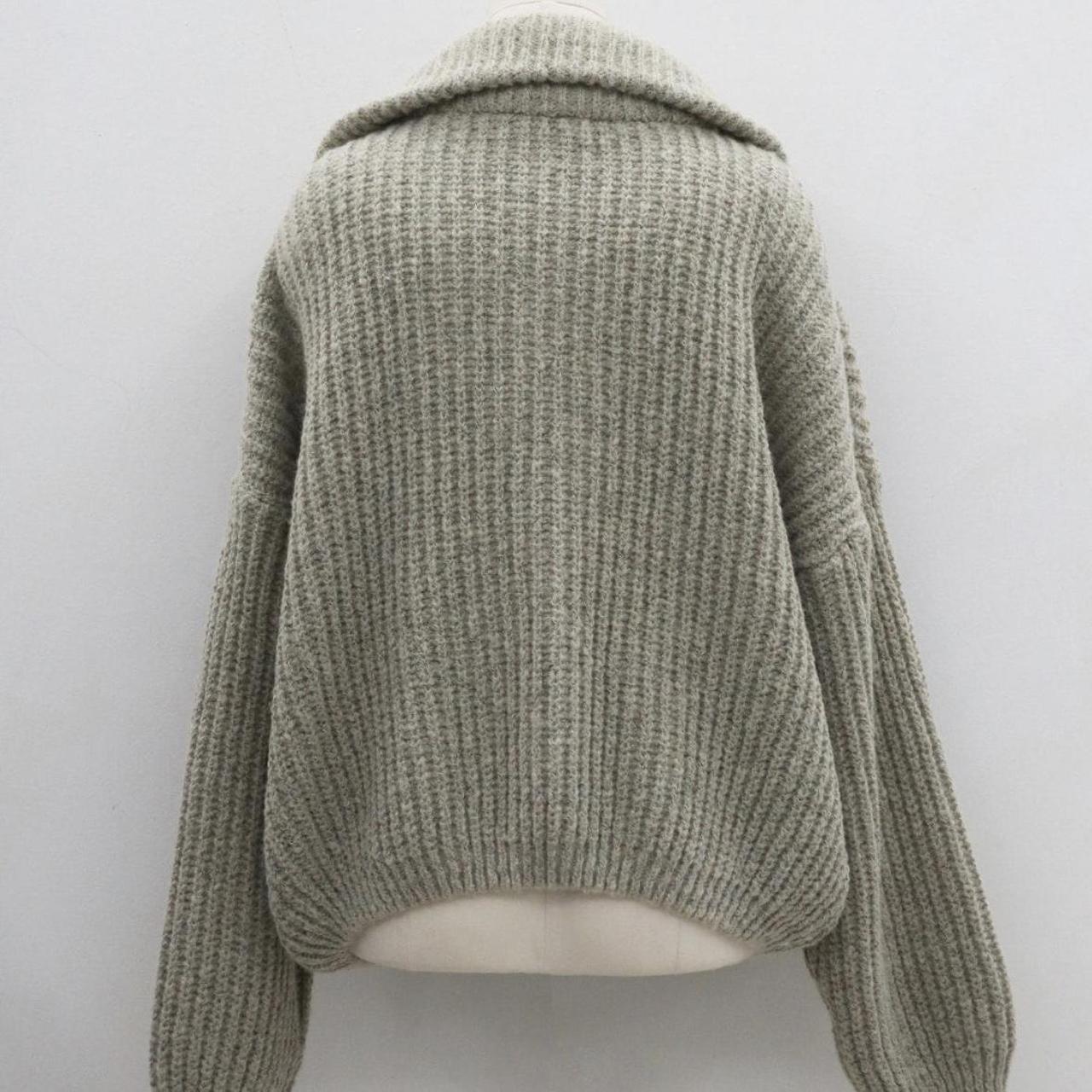 Oversized Zip up Knit Sweater korean style knit -... - Depop