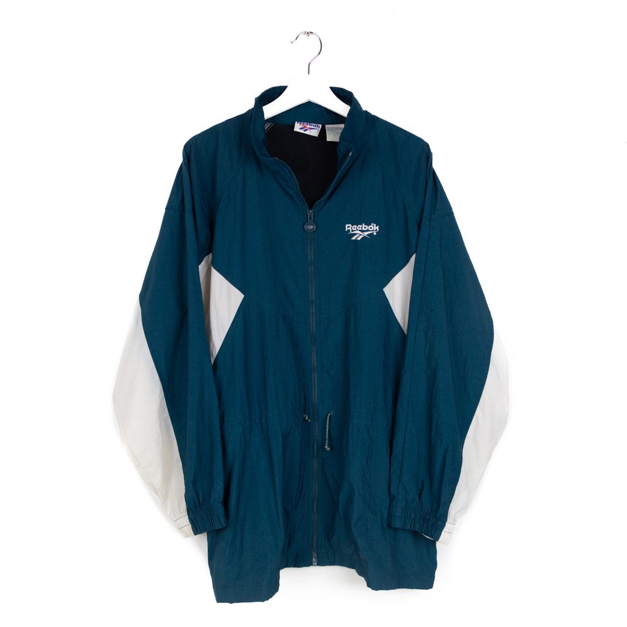 Vintage Reebok Shell Track Jacket Mens LARGE Teal... - Depop