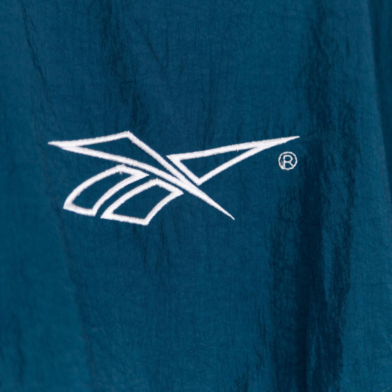 Vintage Reebok Shell Track Jacket Mens LARGE Teal... - Depop