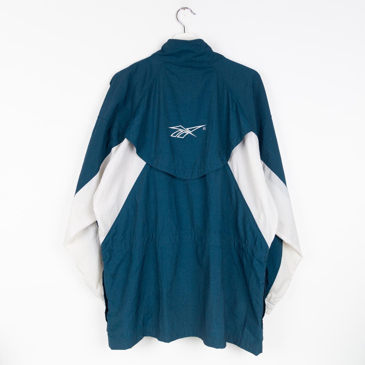 Vintage Reebok Shell Track Jacket Mens LARGE Teal... - Depop