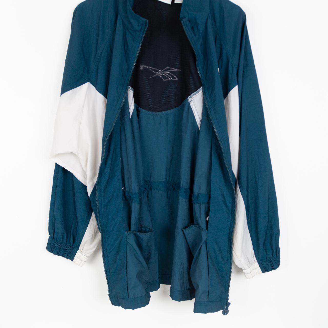 Vintage Reebok Shell Track Jacket Mens LARGE Teal... - Depop