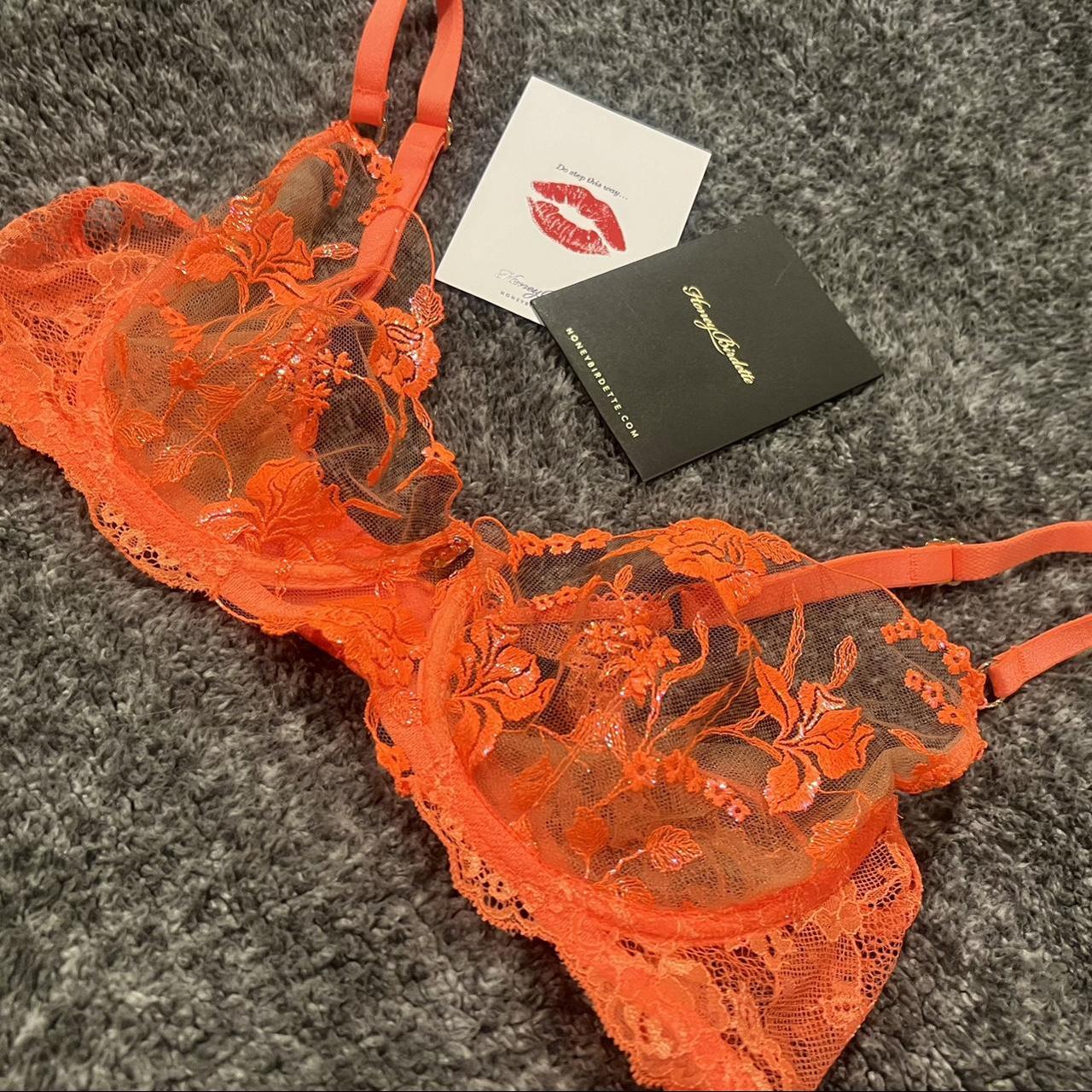 Honey Birdette 🧡whitney Orange 🧡neon Bra Size 14d In Depop