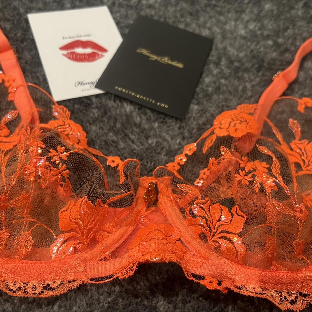 Honey Birdette 🧡whitney Orange 🧡neon Bra Size 14d In Depop