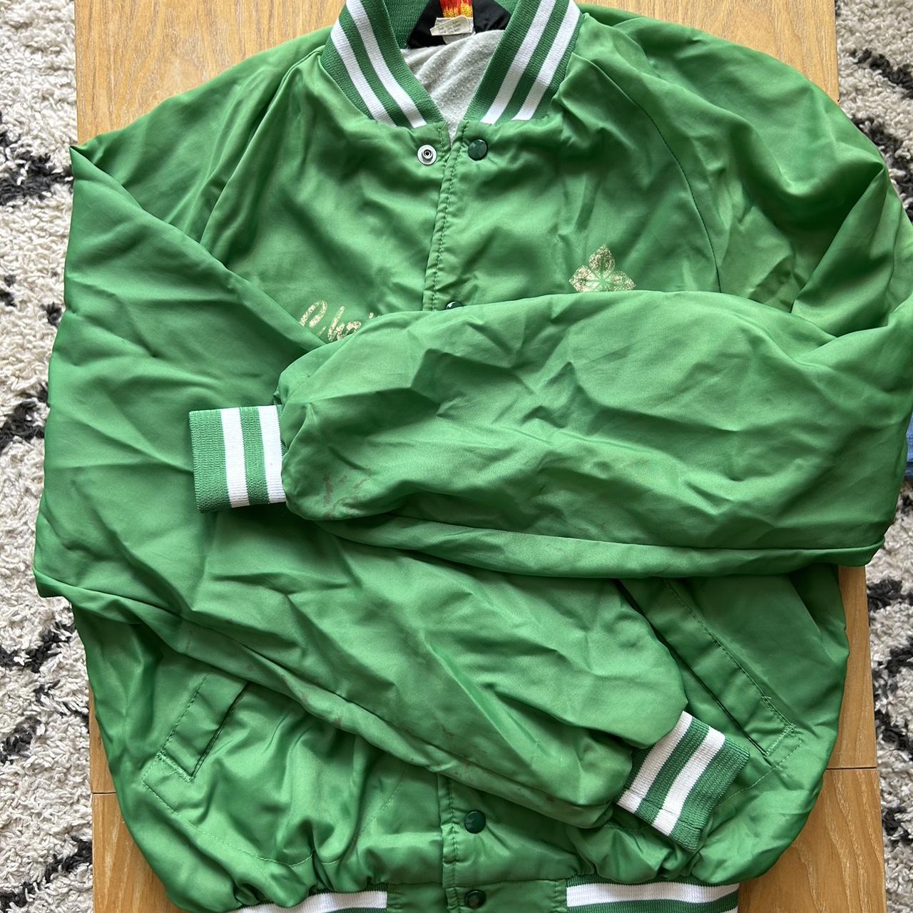 Green fun vintage bomber jacket unisex size medium - Depop