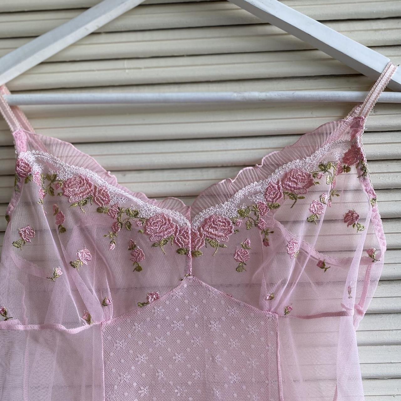 Beautiful pink sheer dress Rose bud by Vivian No... - Depop