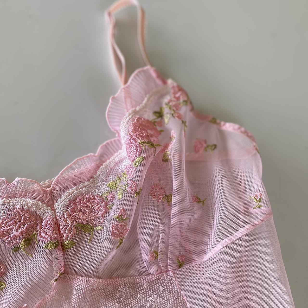 Beautiful pink sheer dress Rose bud by Vivian No... - Depop