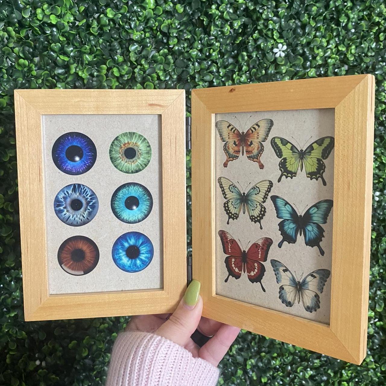 4x6” hinged wooden booklet frame with colorful boho... - Depop