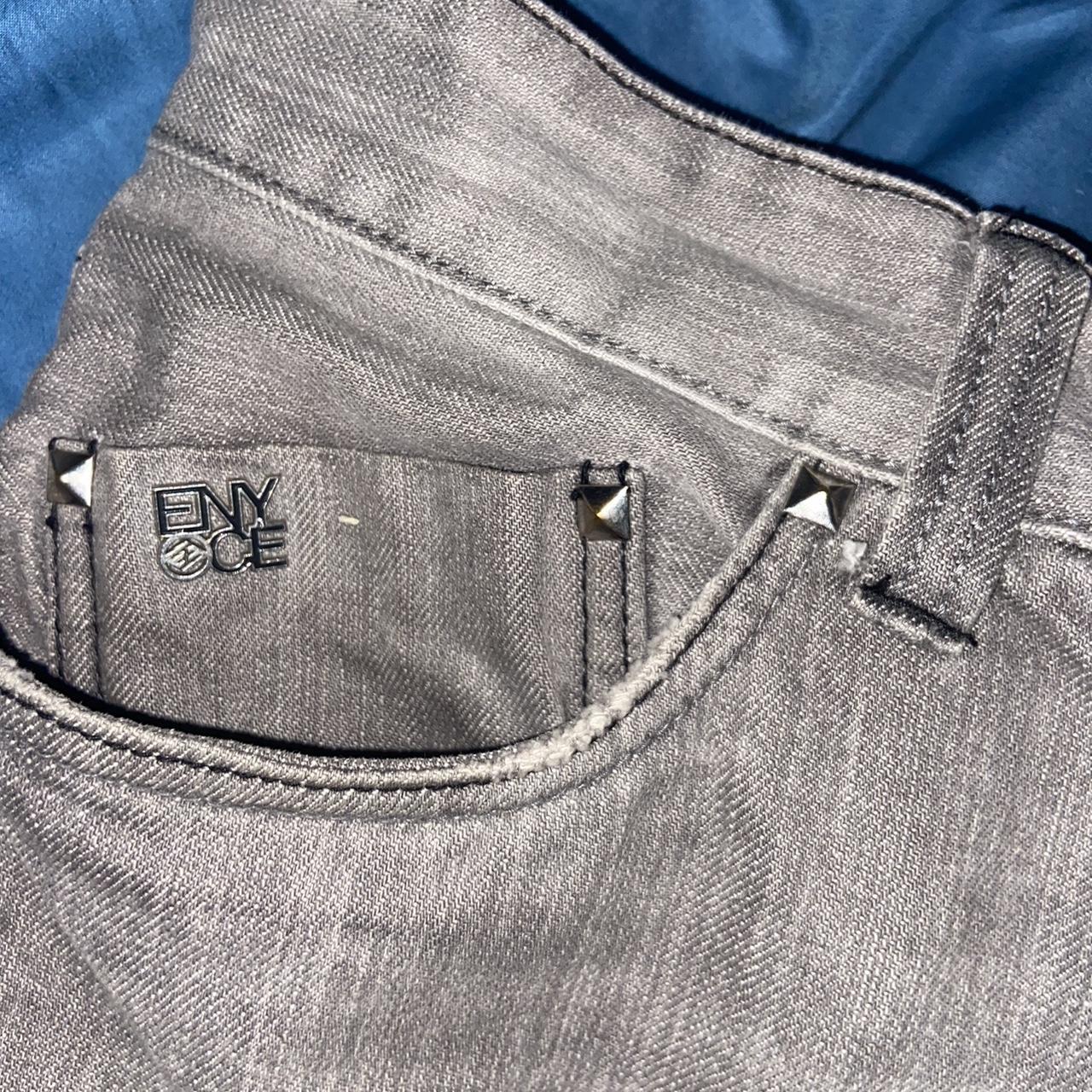 grey enyce jeans nice back pocket embroidery waist... - Depop