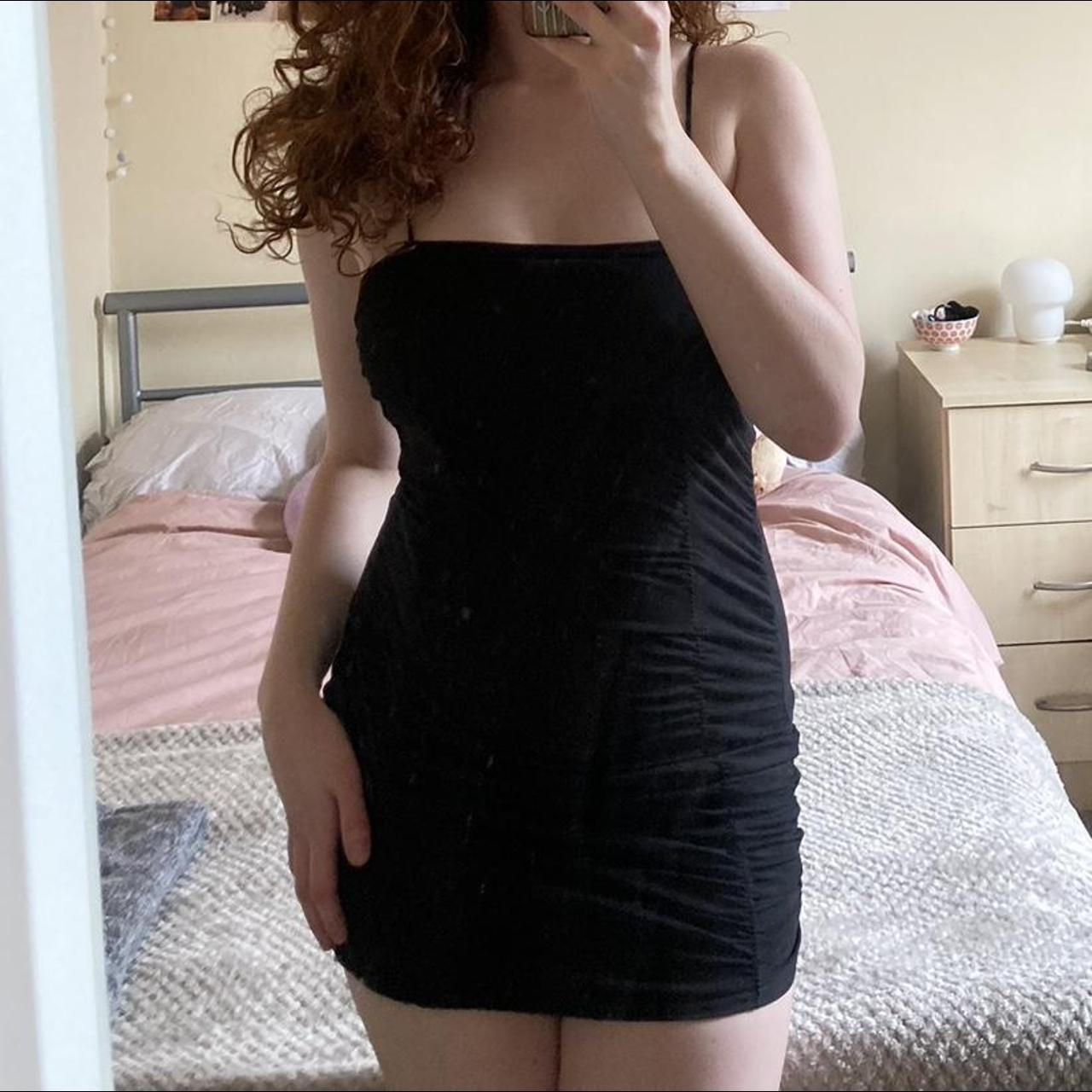 Black Ruched Mini Dress 🖤🖤 The Cutest Little Black Depop