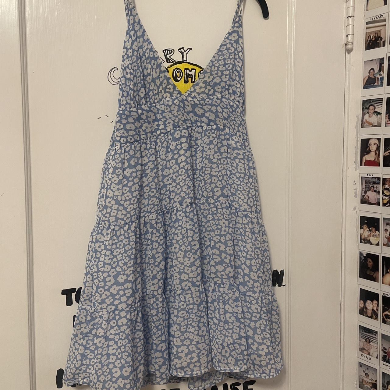 Blue floral sundress Size: small - Depop