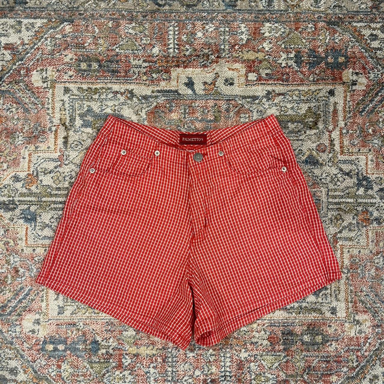vintage shorts $20 fits size small so comfy red... - Depop