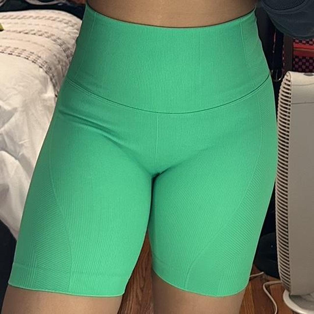 Green High Waisted Gym Shorts • Wide Waist Band • Depop