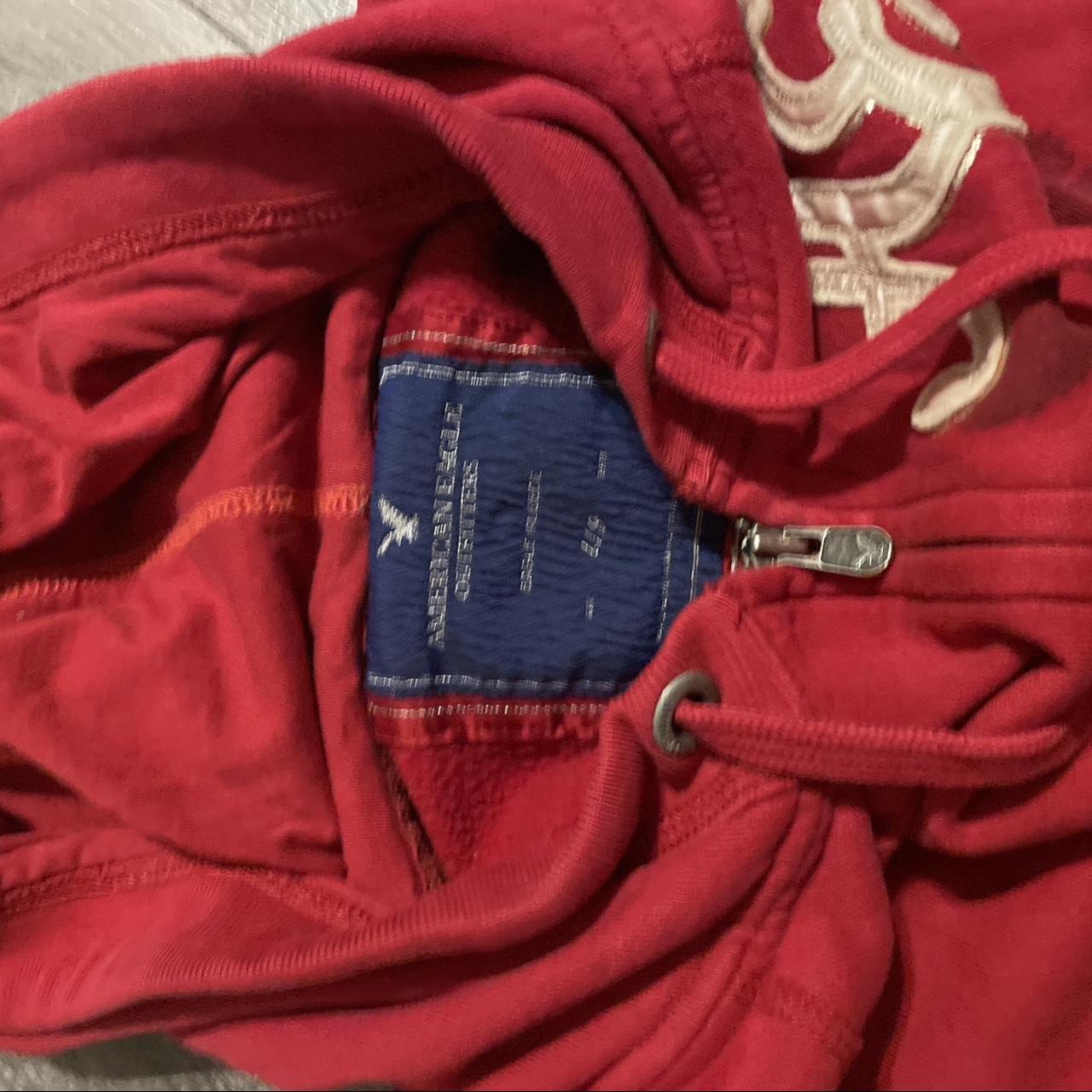 American Eagle Outfitters Women's Red and Burgundy Hoodie | Depop