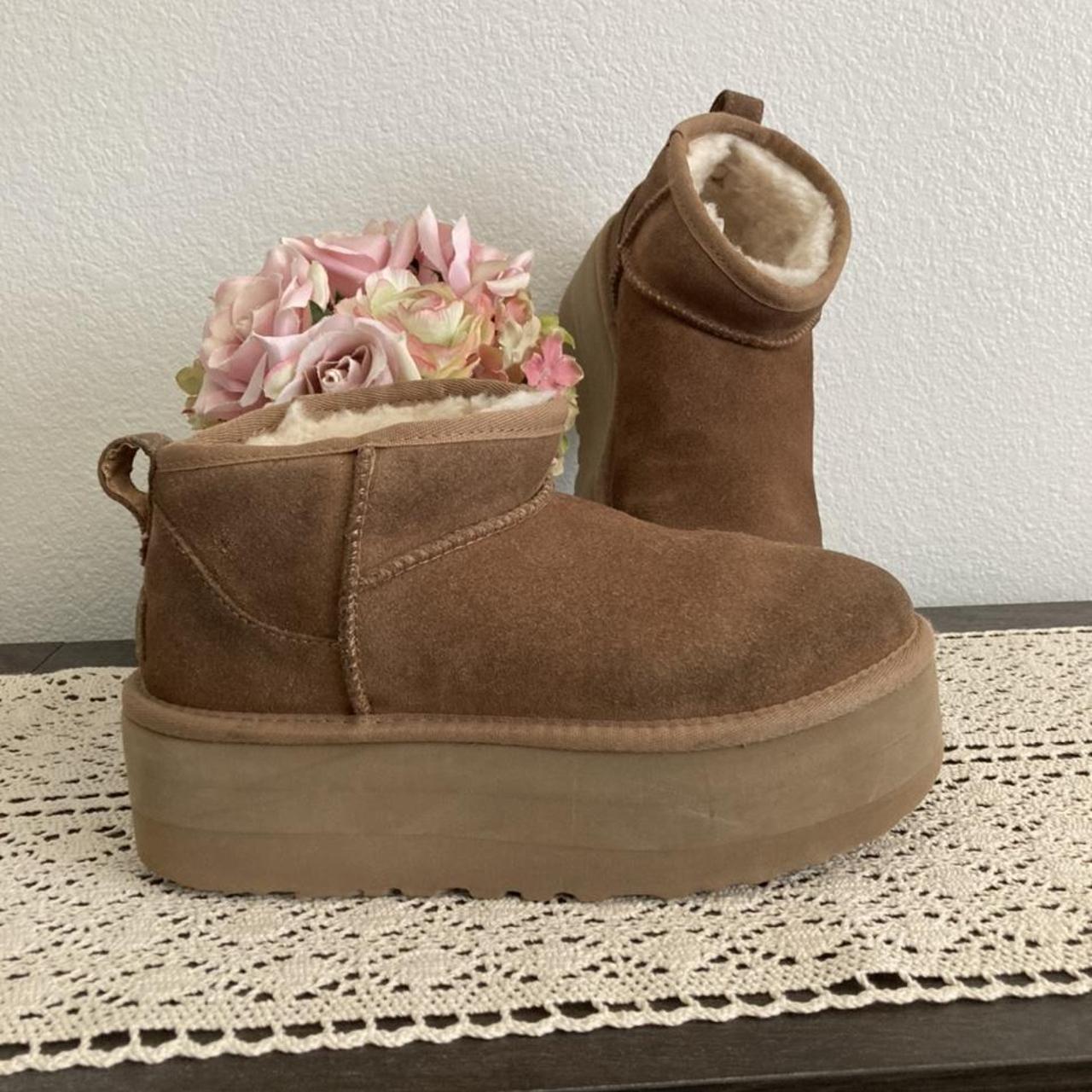 UGG Mini Platform Boots * chestnut brown * size... - Depop