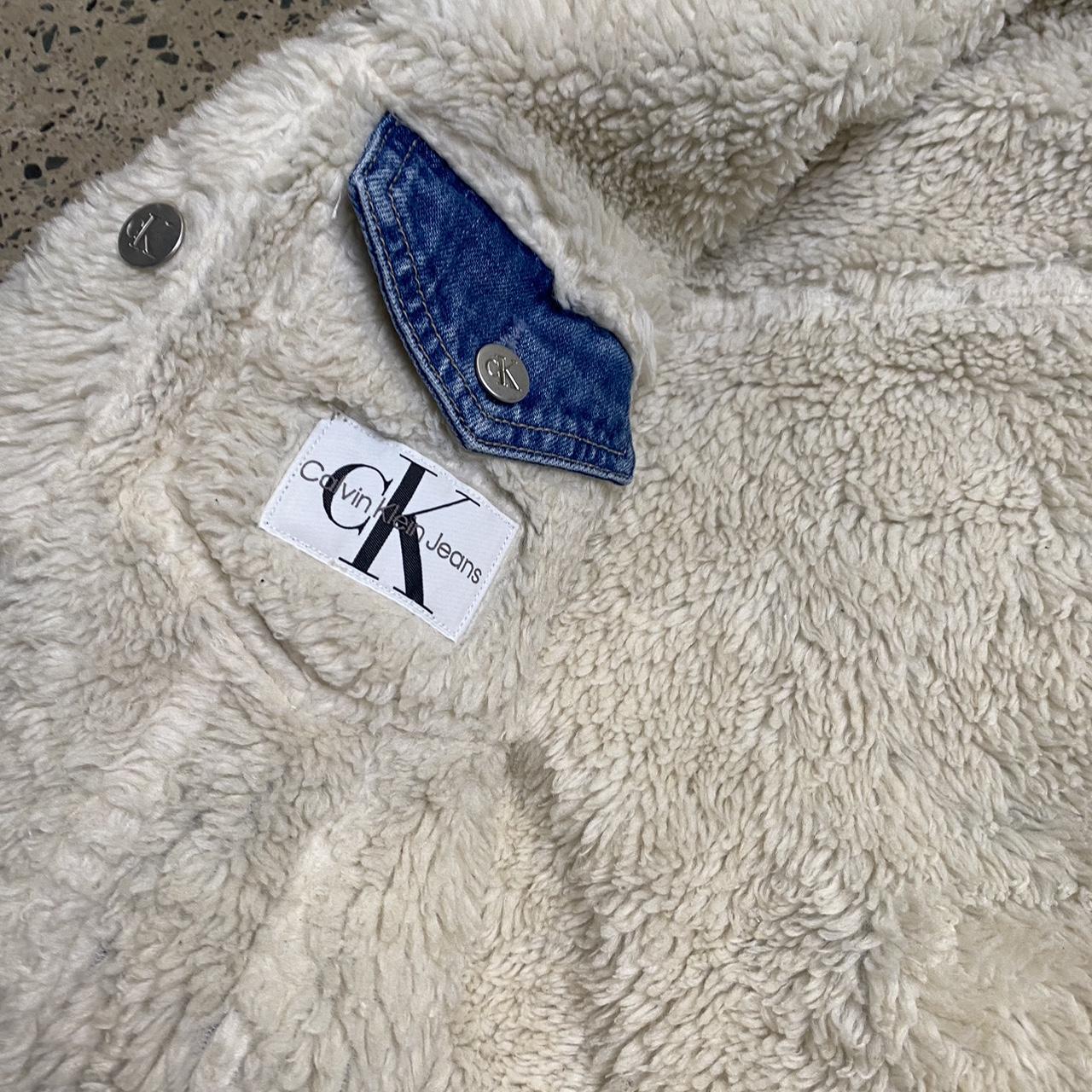 Calvin Klein denim jacket with Sherpa inside - Depop