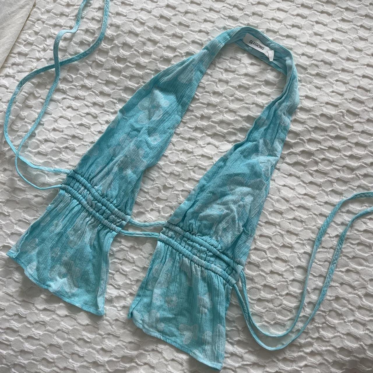 Blue glassons halter top, too big for me otherwise... - Depop